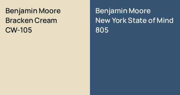 Benjamin Moore Bracken Cream vs. Benjamin Moore New York State of Mind ...