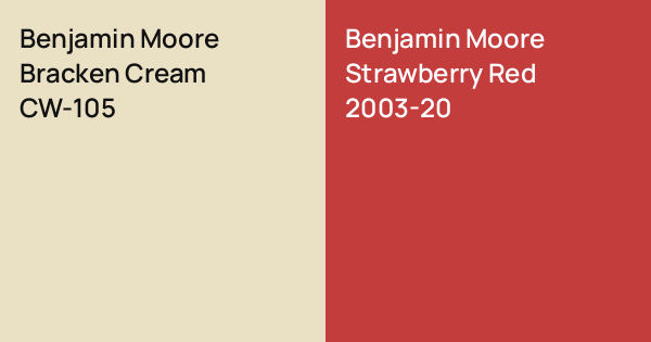 Benjamin Moore Bracken Cream vs. Benjamin Moore Strawberry Red comparison