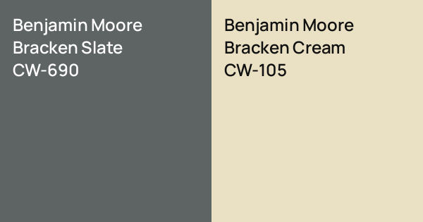 Benjamin Moore Bracken Slate vs. Benjamin Moore Bracken Cream comparison