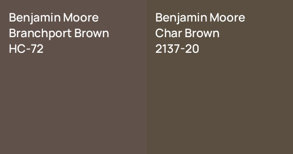 Benjamin Moore Branchport Brown vs. Benjamin Moore Char Brown comparison