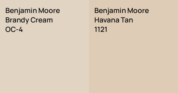 Benjamin Moore Brandy Cream vs. Benjamin Moore Havana Tan comparison