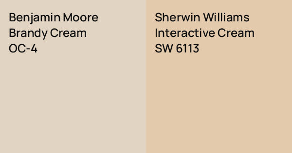 Benjamin Moore Brandy Cream vs. Sherwin Williams Interactive Cream ...
