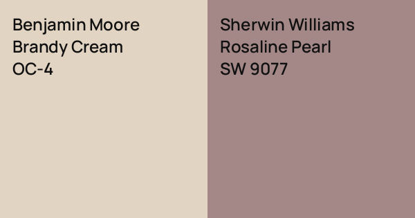 Benjamin Moore Brandy Cream vs. Sherwin Williams Rosaline Pearl comparison