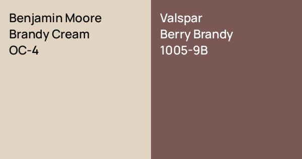Benjamin Moore Brandy Cream vs. Valspar Berry Brandy comparison
