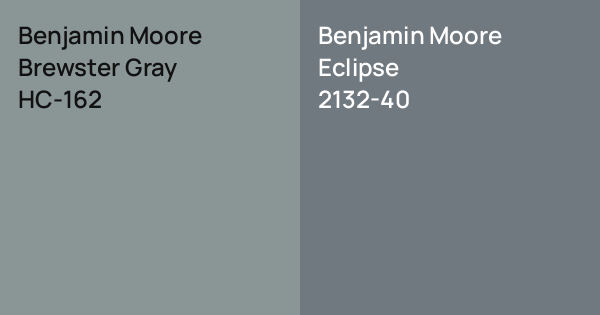 Benjamin Moore Brewster Gray vs. Benjamin Moore Eclipse comparison