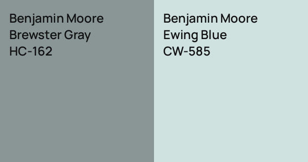 Benjamin Moore Brewster Gray vs. Benjamin Moore Ewing Blue comparison