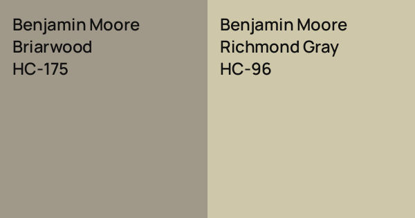Benjamin Moore Briarwood vs. Benjamin Moore Richmond Gray comparison