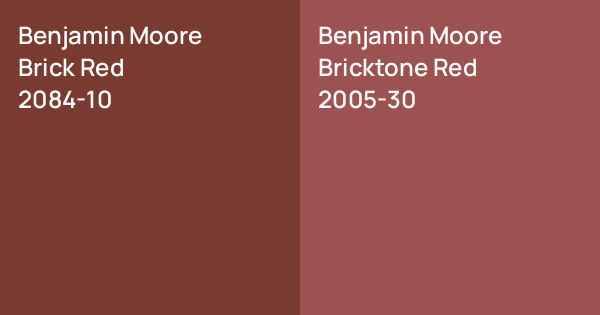Benjamin Moore Brick Red vs. Benjamin Moore Bricktone Red comparison