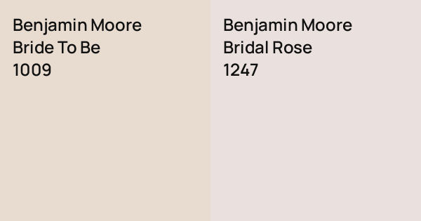 Benjamin Moore Bride To Be vs. Benjamin Moore Bridal Rose comparison