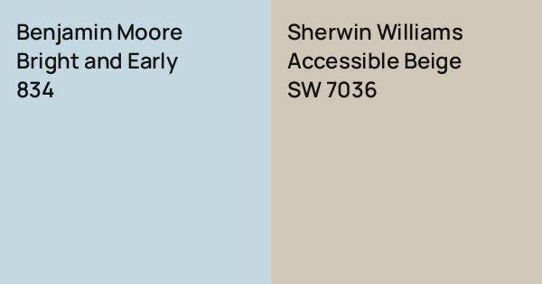 Benjamin Moore Bright and Early vs. Sherwin Williams Accessible Beige ...
