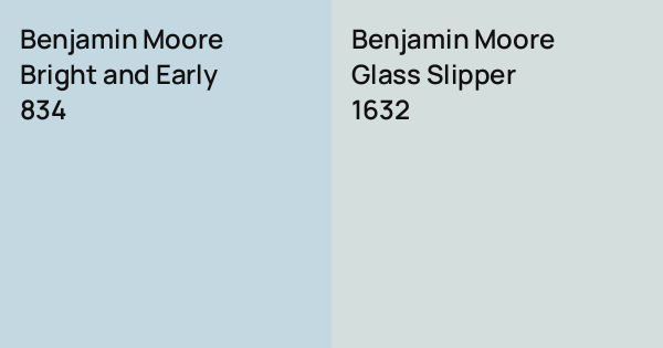Benjamin Moore Bright and Early vs. Benjamin Moore Glass Slipper comparison