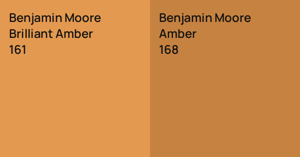 Benjamin Moore Brilliant Amber vs. Benjamin Moore Amber comparison