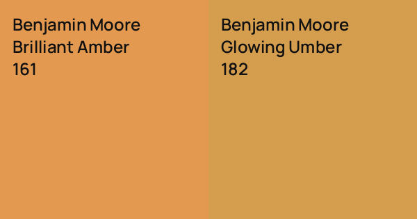 Benjamin Moore Brilliant Amber vs. Benjamin Moore Glowing Umber comparison