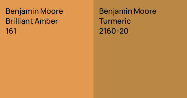 Benjamin Moore Brilliant Amber vs. Benjamin Moore Turmeric comparison