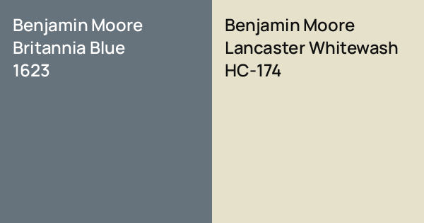 Benjamin Moore Britannia Blue vs. Benjamin Moore Lancaster Whitewash ...