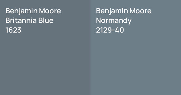 Benjamin Moore Britannia Blue vs. Benjamin Moore Normandy comparison