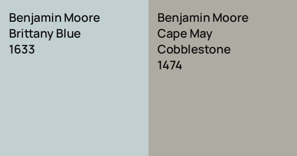 Benjamin Moore Brittany Blue vs. Benjamin Moore Cape May Cobblestone ...