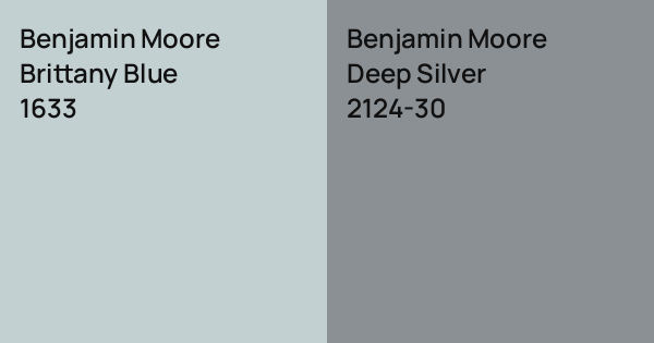 Benjamin Moore Brittany Blue vs. Benjamin Moore Deep Silver comparison
