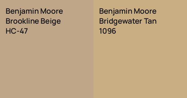 Benjamin Moore Brookline Beige vs. Benjamin Moore Bridgewater Tan ...
