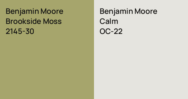 Benjamin Moore Brookside Moss vs. Benjamin Moore Calm comparison