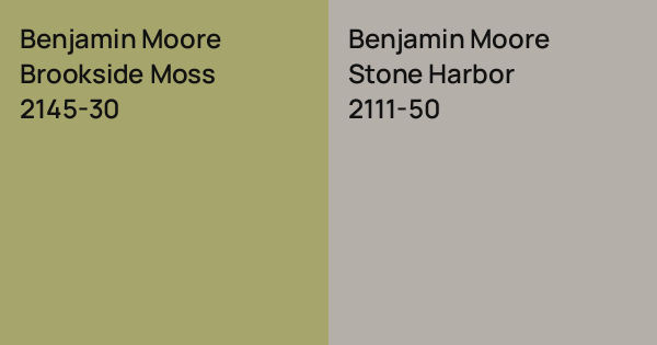Benjamin Moore Brookside Moss vs. Benjamin Moore Stone Harbor comparison