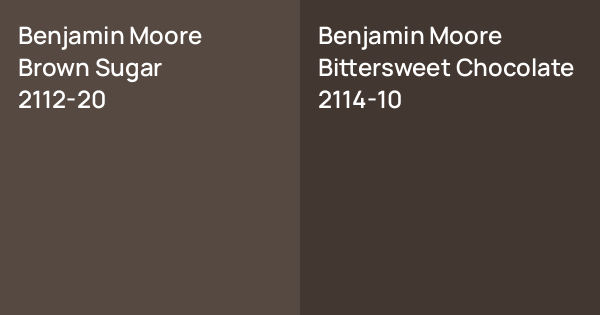 Benjamin Moore Brown Sugar vs. Benjamin Moore Bittersweet Chocolate ...