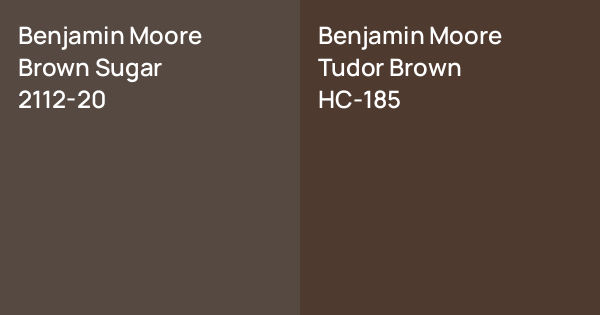 Benjamin Moore Brown Sugar vs. Benjamin Moore Tudor Brown comparison