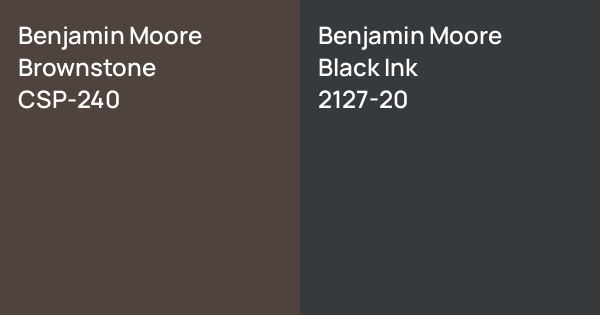 Benjamin Moore Brownstone vs. Benjamin Moore Black Ink comparison