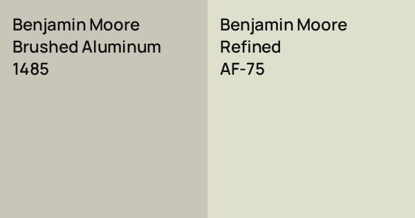 Benjamin Moore Brushed Aluminum vs. Benjamin Moore Refined comparison