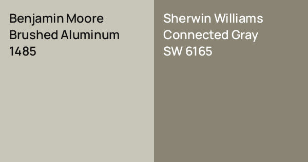 Benjamin Moore Brushed Aluminum vs. Sherwin Williams Connected Gray ...