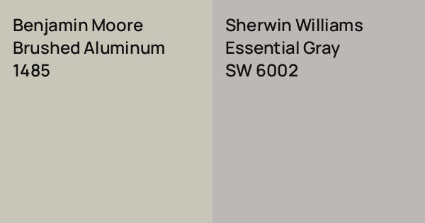 Benjamin Moore Brushed Aluminum vs. Sherwin Williams Essential Gray ...