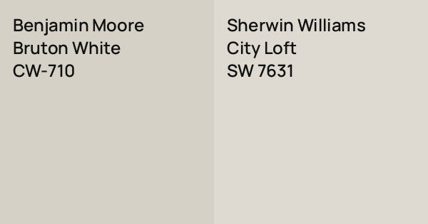 Benjamin Moore Bruton White vs. Sherwin Williams City Loft comparison