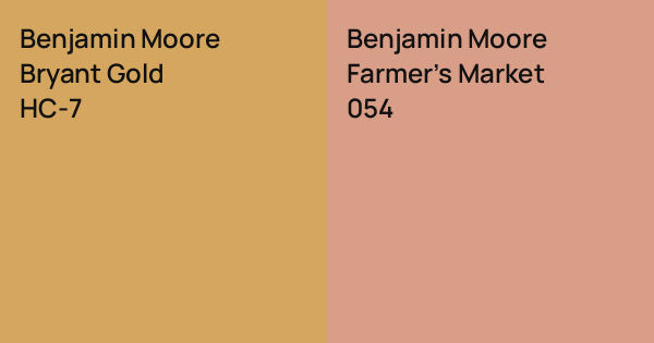 Benjamin Moore Bryant Gold vs. Benjamin Moore Farmer's Market comparison