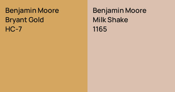 Benjamin Moore Bryant Gold vs. Benjamin Moore Milk Shake comparison