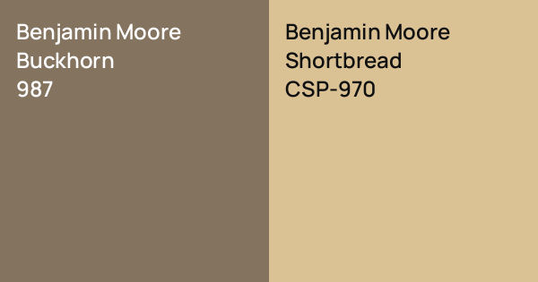 Benjamin Moore Buckhorn vs. Benjamin Moore Shortbread comparison