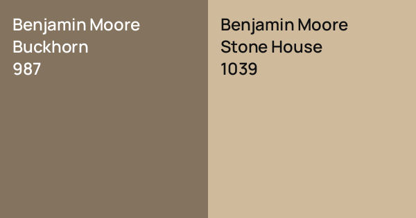 Benjamin Moore Buckhorn vs. Benjamin Moore Stone House comparison