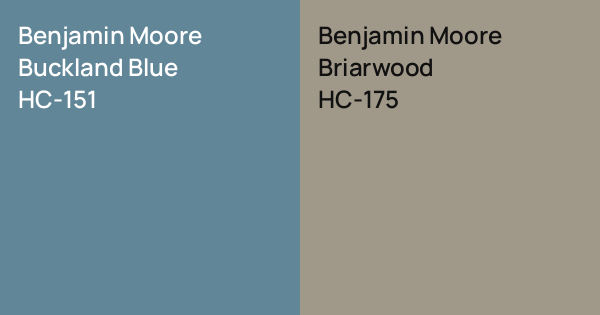 Benjamin Moore Buckland Blue vs. Benjamin Moore Briarwood comparison