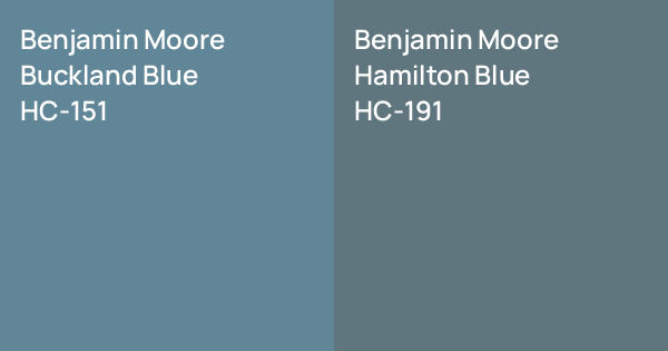 Benjamin Moore Buckland Blue vs. Benjamin Moore Hamilton Blue comparison