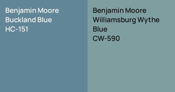 Benjamin Moore Buckland Blue vs. Benjamin Moore Williamsburg Wythe Blue ...