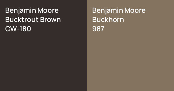 Benjamin Moore Bucktrout Brown vs. Benjamin Moore Buckhorn comparison