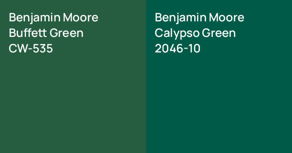 Benjamin Moore Buffett Green vs. Benjamin Moore Calypso Green comparison