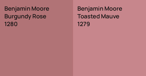 Benjamin Moore Burgundy Rose vs. Benjamin Moore Toasted Mauve comparison