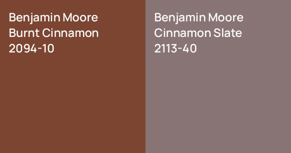 Benjamin Moore Burnt Cinnamon vs. Benjamin Moore Cinnamon Slate comparison