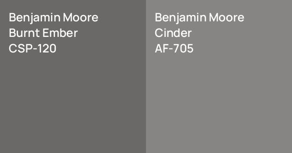 Benjamin Moore Burnt Ember vs. Benjamin Moore Cinder comparison