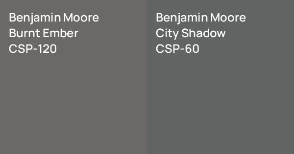 Benjamin Moore Burnt Ember vs. Benjamin Moore City Shadow comparison