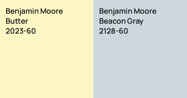 Benjamin Moore Butter vs. Benjamin Moore Beacon Gray comparison