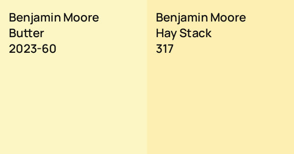 Benjamin Moore Butter vs. Benjamin Moore Hay Stack comparison