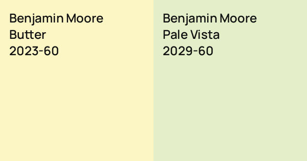 Benjamin Moore Butter vs. Benjamin Moore Pale Vista comparison