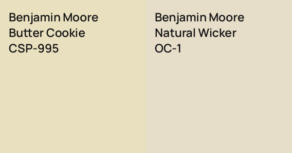 Benjamin Moore Butter Cookie vs. Benjamin Moore Natural Wicker comparison