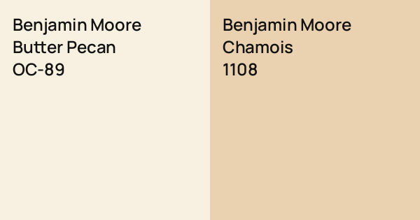 Benjamin Moore Butter Pecan vs. Benjamin Moore Chamois comparison